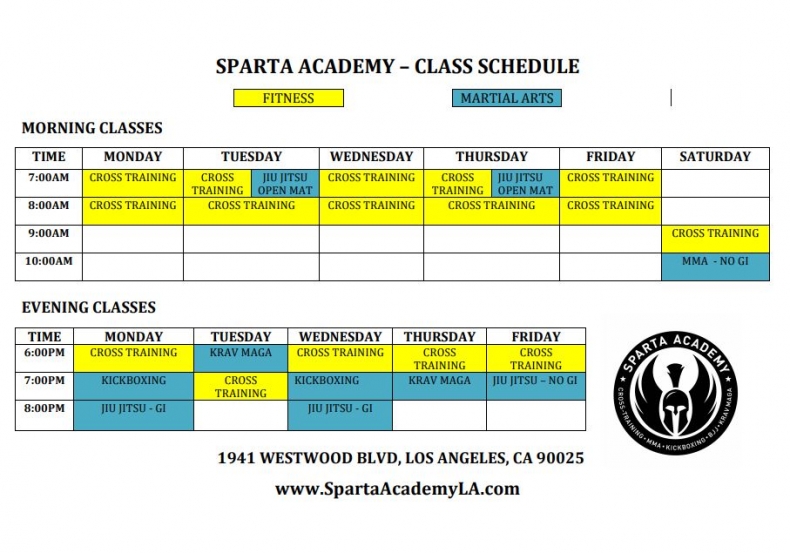 Rates & Schedule | West LA Gym | Sparta Academy